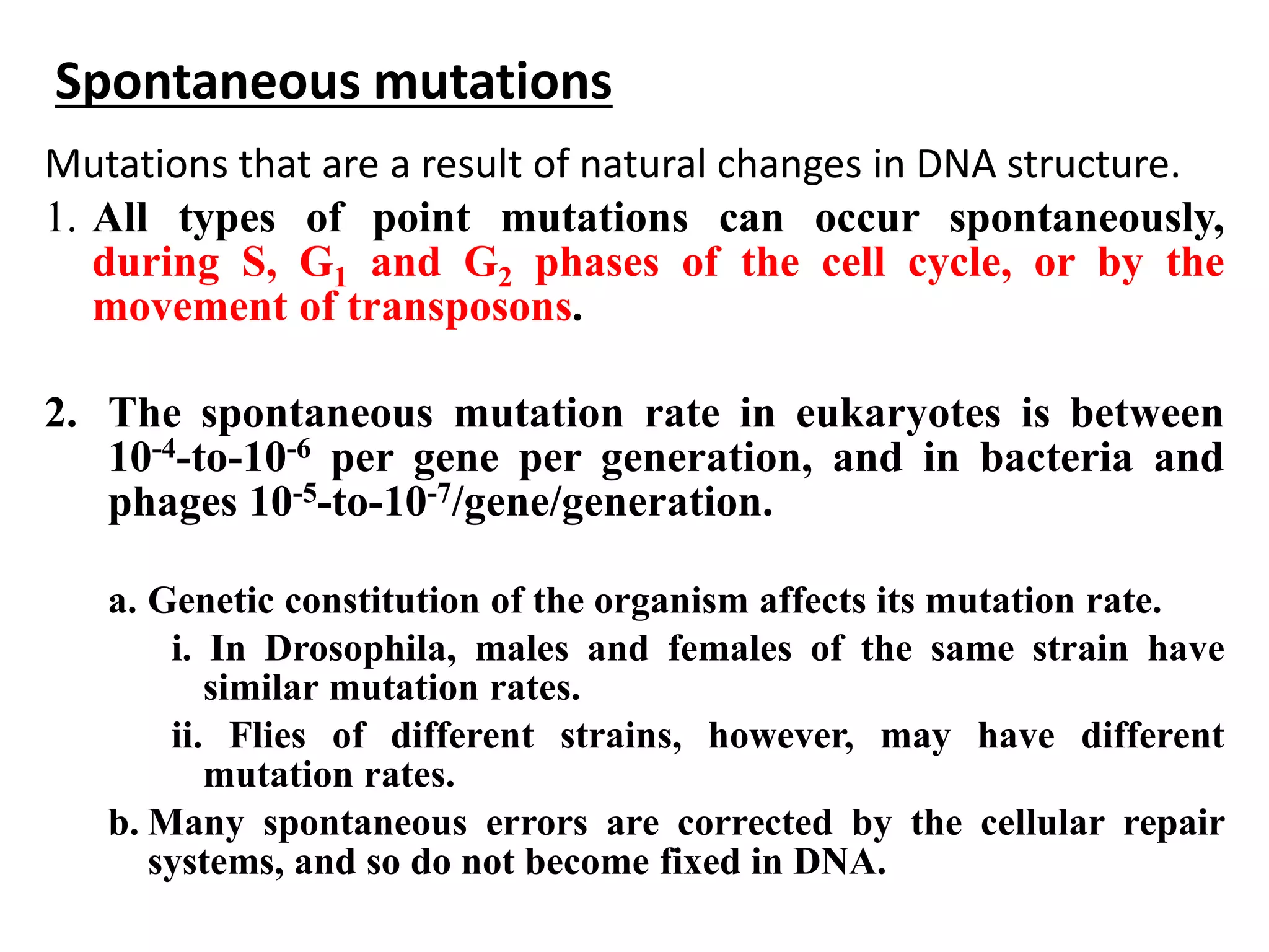 Spontaneous and induced mutations | PPTX