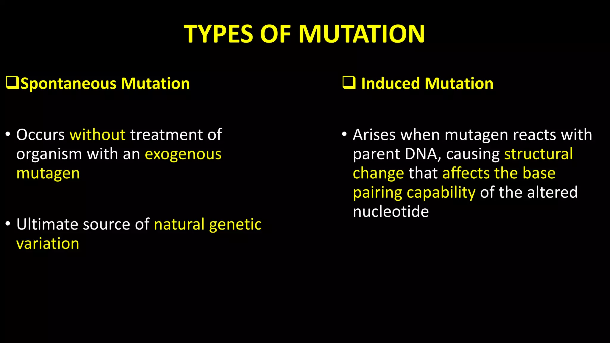 Mutations types and causes | PPTX