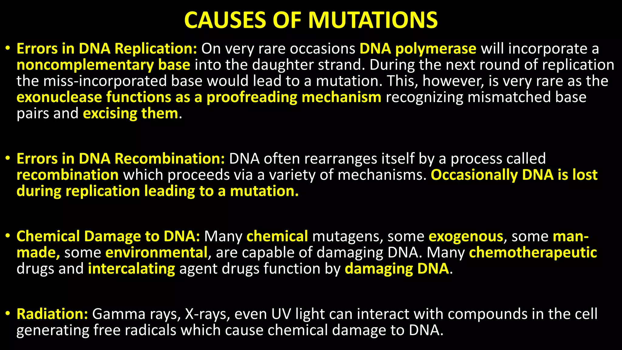 Mutations types and causes | PPTX