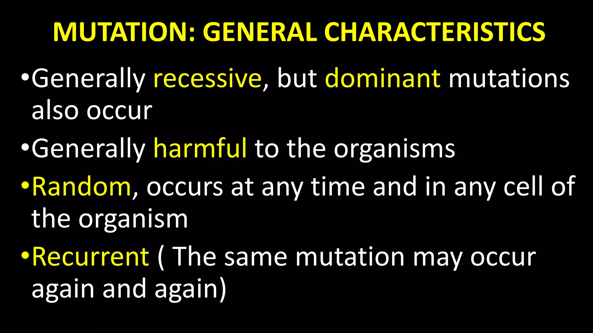 Mutations types and causes | PPTX