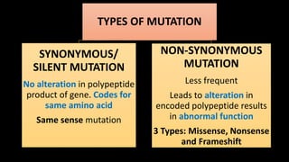 Mutations types and causes | PPT