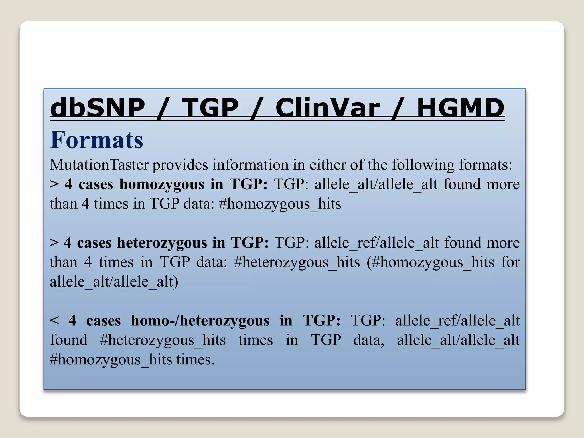 Mutation Taster Ppt Pptx