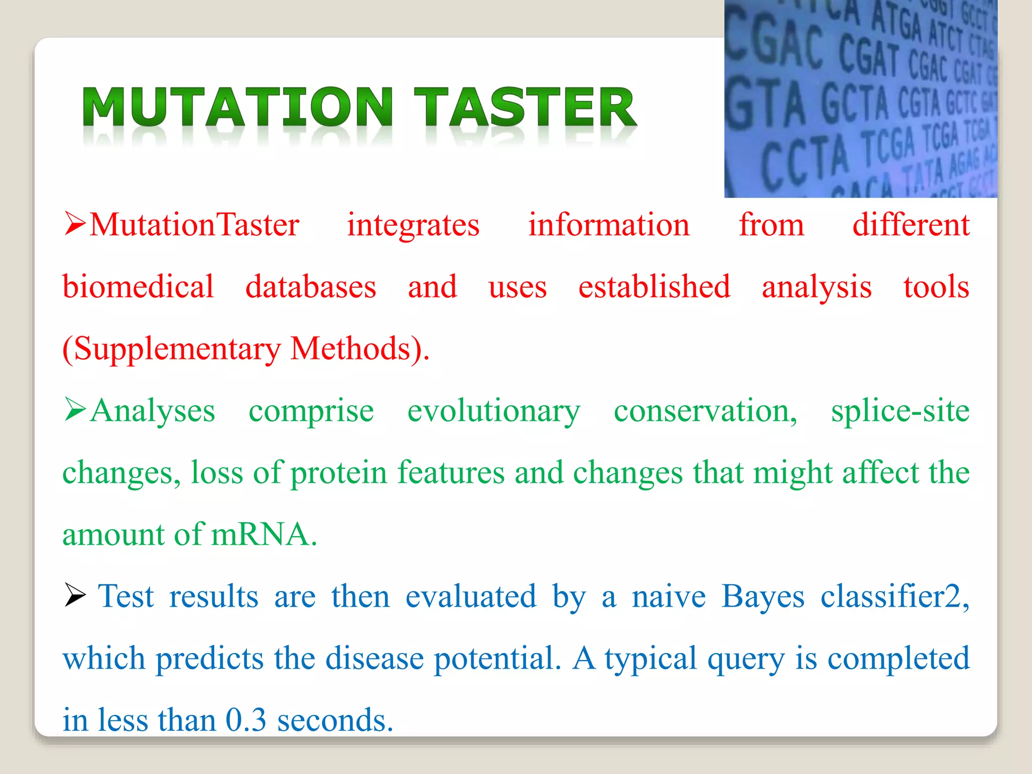 Mutation Taster Ppt Pptx