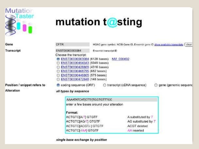 Mutation Taster Ppt Ppt