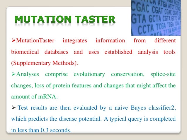Mutation Taster Clinical And Molecular Characterization And Discovery