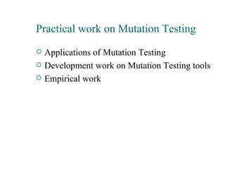 Mutation testing | PPT