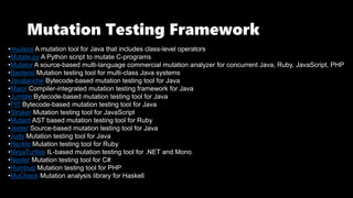 Mutation testing | PPT