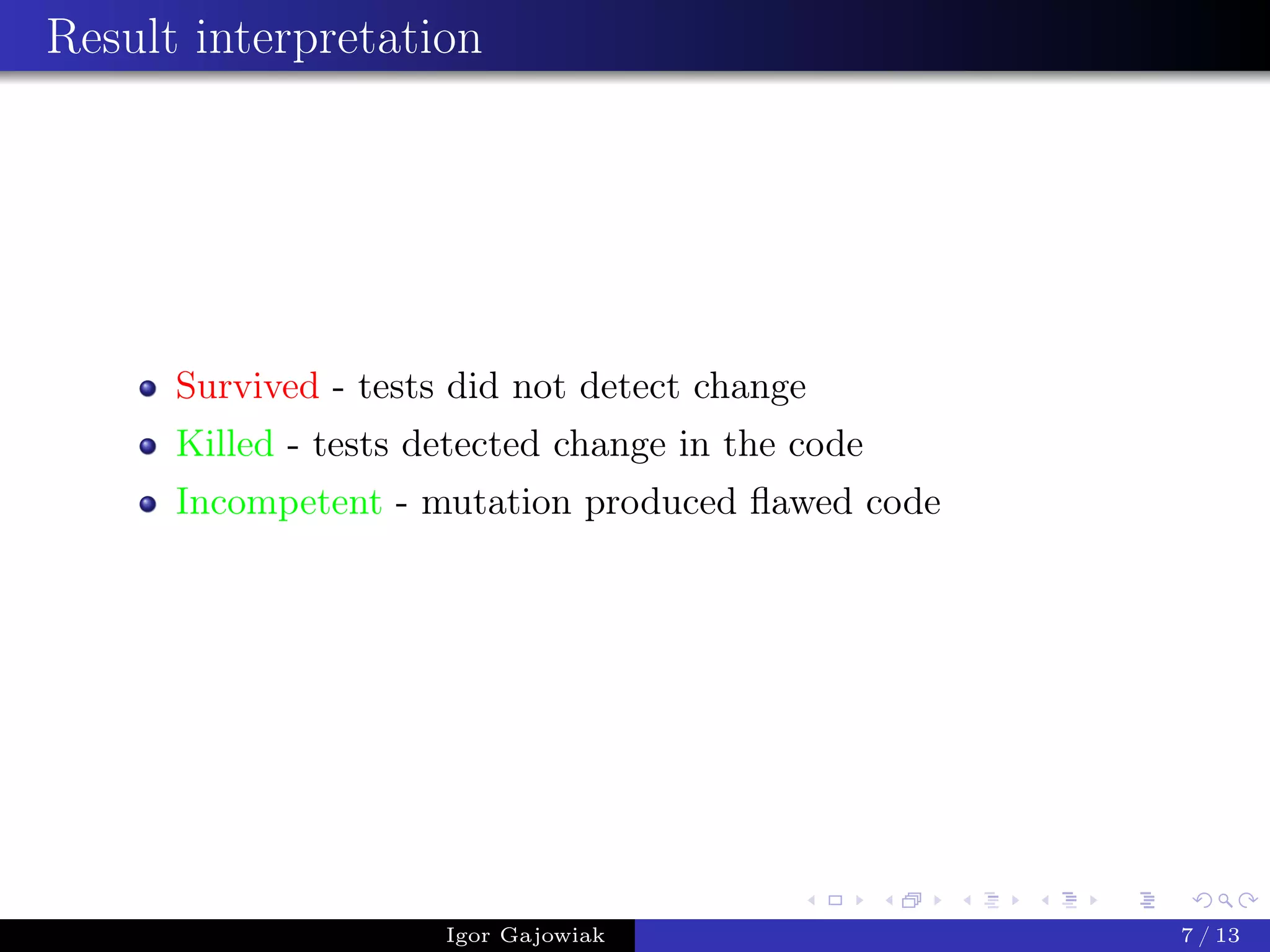 Mutation Testing By Igor Gajowiak Ppt