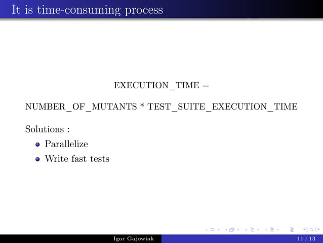 "Mutation Testing" by Igor Gajowiak | PPT