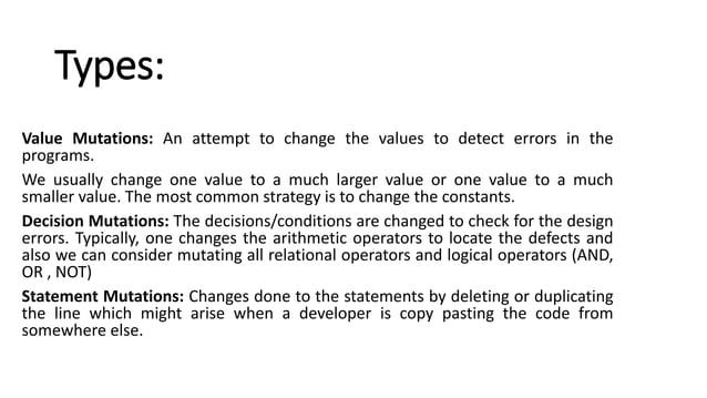 Mutation testing 1 | PPTX