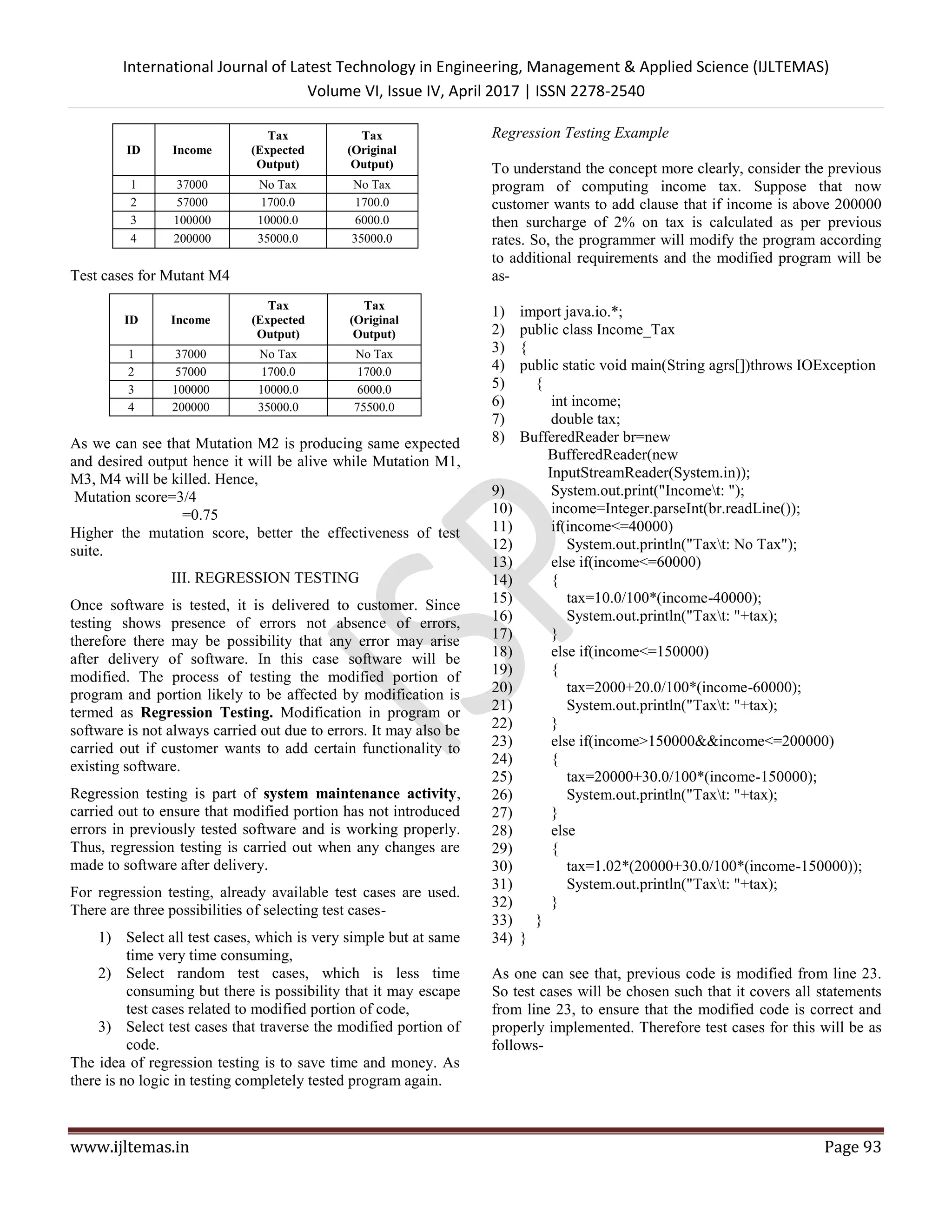 Mutation Testing Vs Regression Testing Pdf