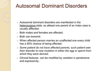 Mutation with transmission pattern of single gene disorder | PPTX