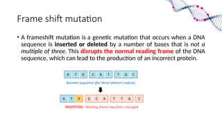 Mutation and its types (Point, Silent, Mis sense and Non sense ...