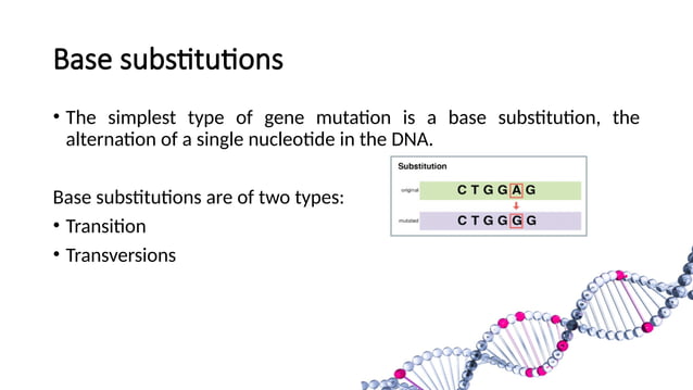 Mutation and its types (Point, Silent, Mis sense and Non sense ...