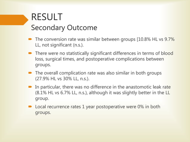 Low Ligation of Inferior Mesenteric Artery in Laparoscopic Anterior ...