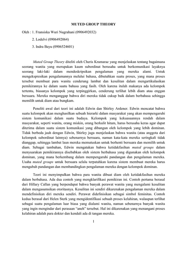 Muted group theory | PDF