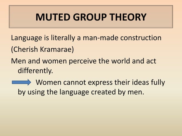 Muted group theory slides | PPTX | Debated Sensitive Social Issues | Sensitive Topics