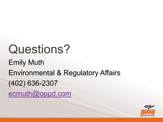 Muth, Emily, OPPD, Environmental Compliance and Information Systems ...