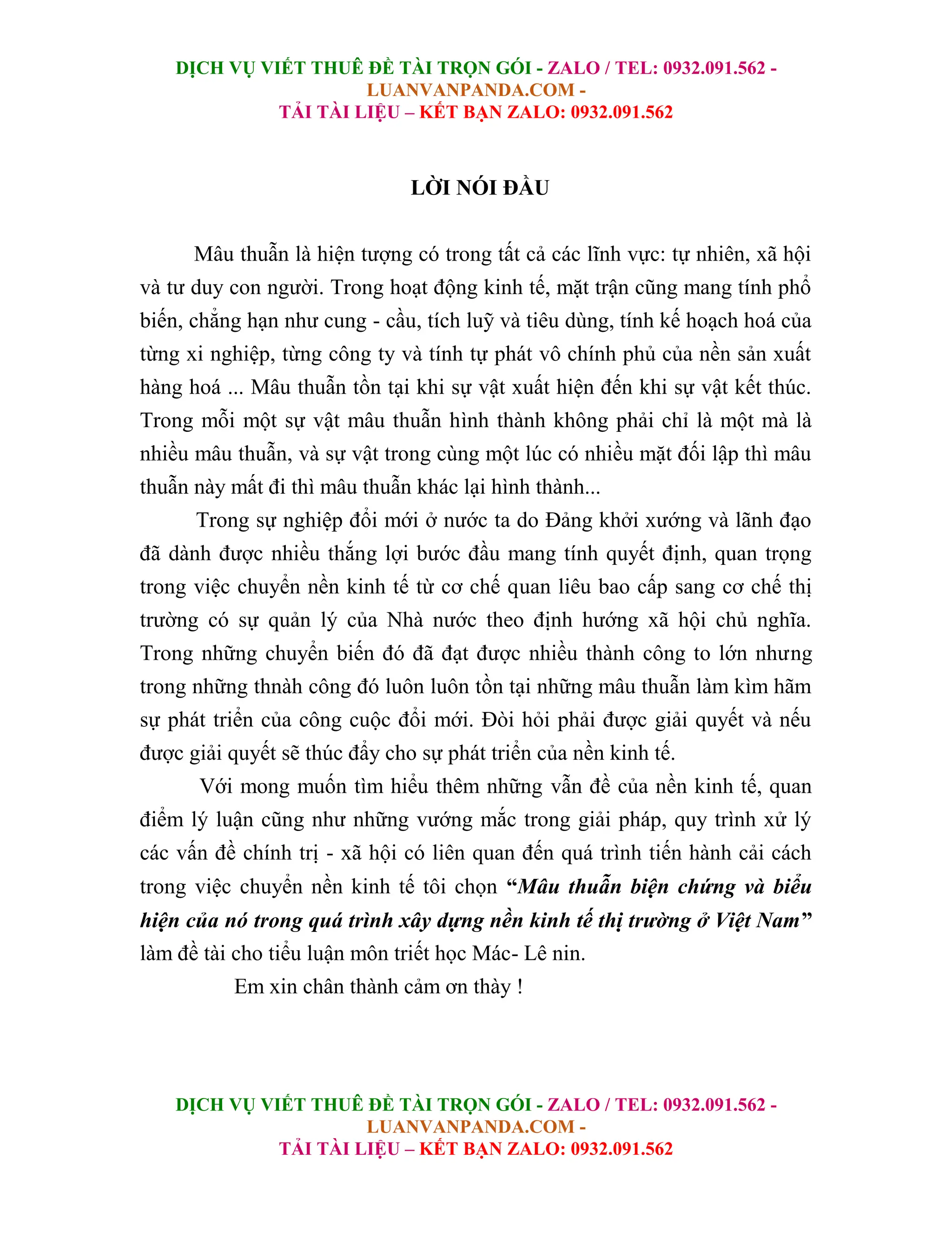 Mâu Thuẫn Biện Chứng Và Biểu Hiện Của Nó Trong Quá Trình Xây Dựng Nền Kinh Tế Thị Trường Ở Việt ...