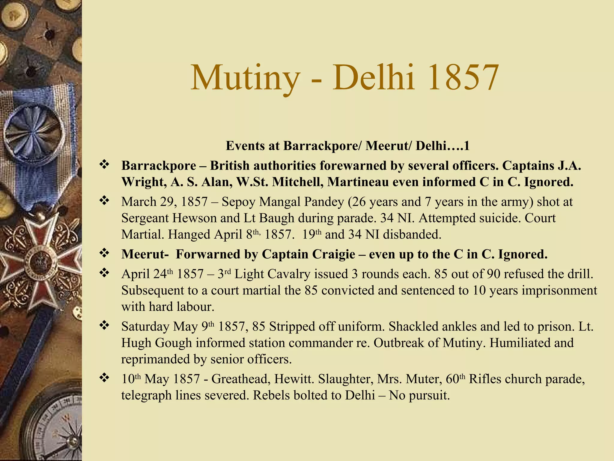 Mutiny Delhi 1857 | PPT