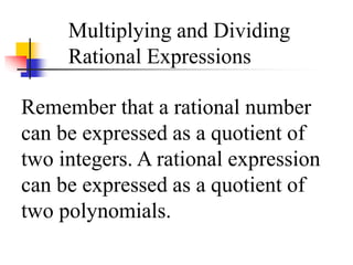 Mutiplyin and dividing expressions | PPT