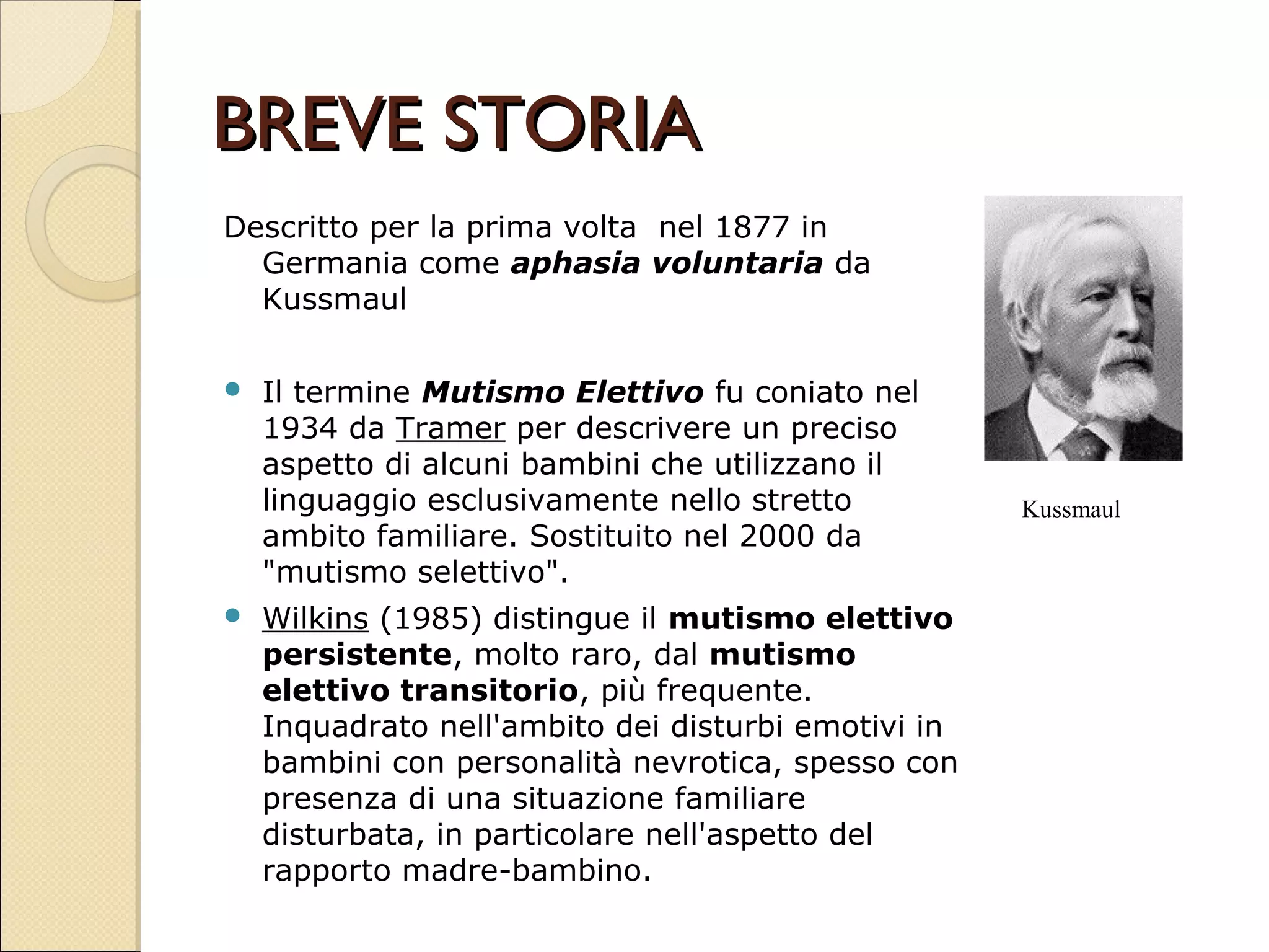 Mutismo selettivo | PPT