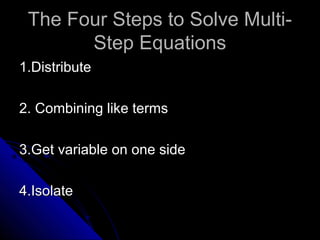 Muti step equation power point | PPT | Education