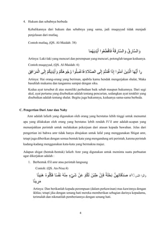 Mutlaq dan Muqayyad, Amr dan Nahy.docx