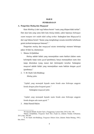 Mutlaq Muqayyad | DOC