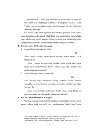 Mutlaq Muqayyad | DOC