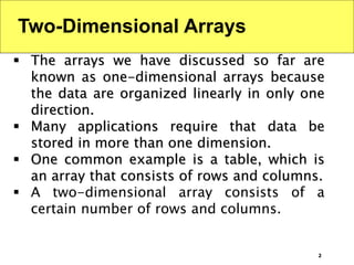 Two Dimensional Array | PPT