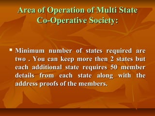 Mutli state co operative society | PPT