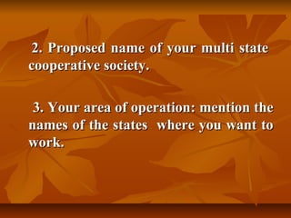 Mutli state co operative society | PPT