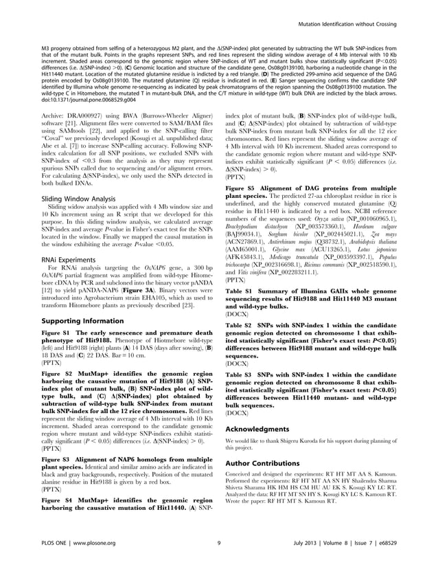 Mut map genetic mapping and mutant identification without crossing ...