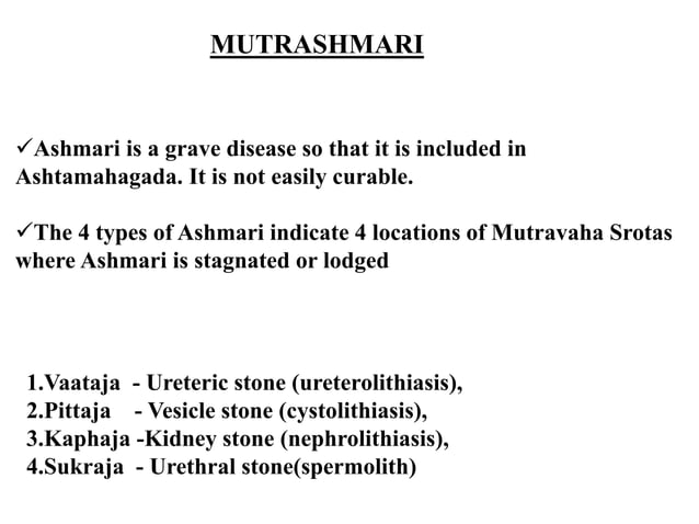 Mutrashmari(renal calculi) and the risk for CKD | PPTX | Digestive ...