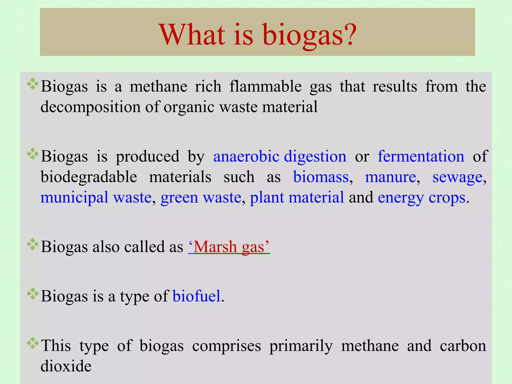 biogas production from waste | PPT