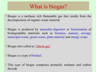 biogas production from waste | PPT