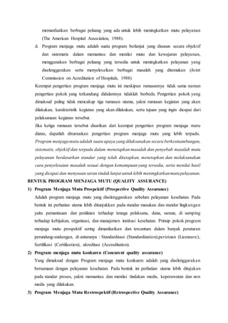 TUGAS PERKULIAHAN SESI 10 KMA363-MANAJEMEN MUTU PELAYANAN KESEHATAN-KJ101-5661 | DOCX