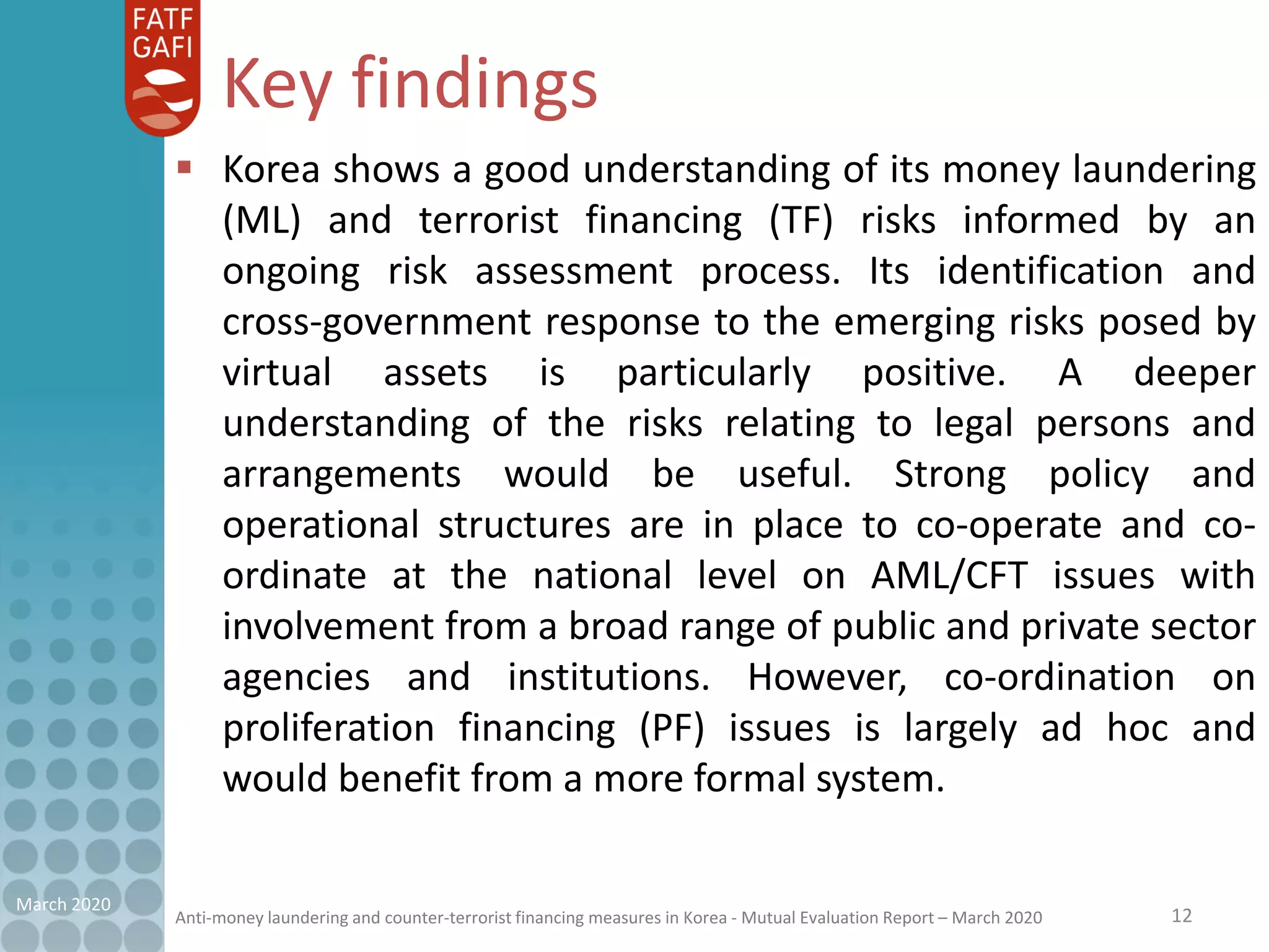 Mutual Evaluation Report of Korea 2020 - Ratings | PPT