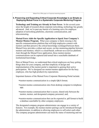 Corporate mentoring program benefits | PDF