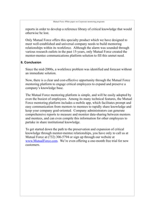 Corporate mentoring program benefits | PDF