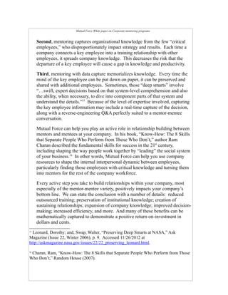 Corporate mentoring program benefits | PDF