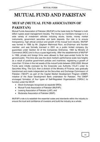Mutual funds in Pakistan | DOCX