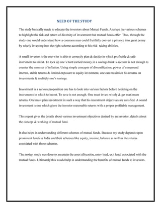 Acadamic Project- Mutual Funds | PDF