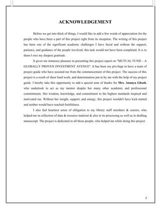 Project Report On Mutual fund | DOC
