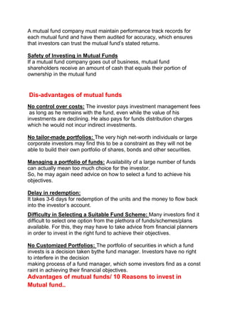 Mutual funds | PDF