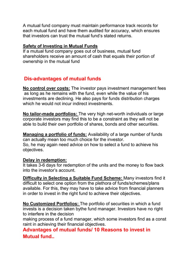Mutual funds | PDF