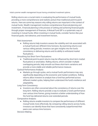 Rolling returns in mutual fund return calculator | PDF