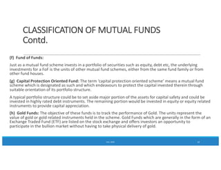 Mutual funds, classification of mutual funds | PDF