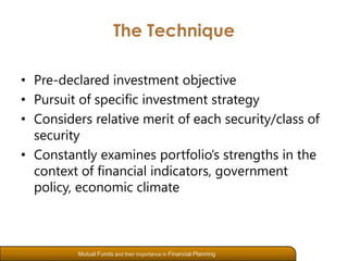 Mutual funds and their importance in financial planning | PPTX